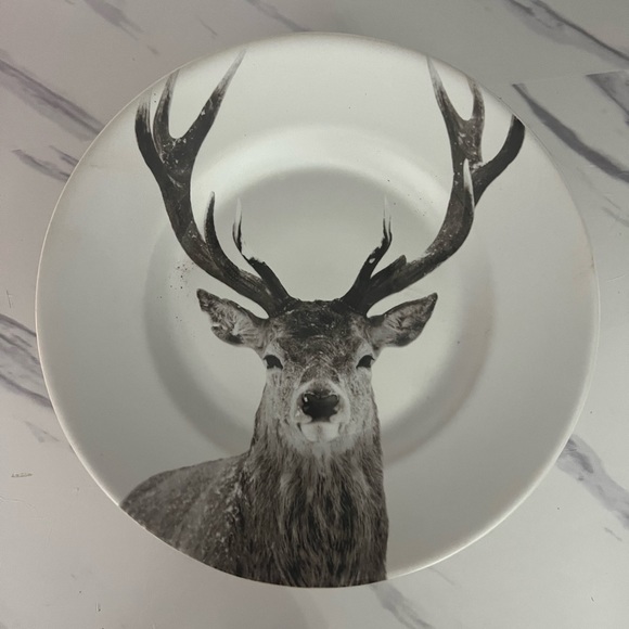 Pier 1 | Dining | Pier Snow Forest Winter Buck Stag Deer Porcelain Accent Salad Plate 85 Two ...